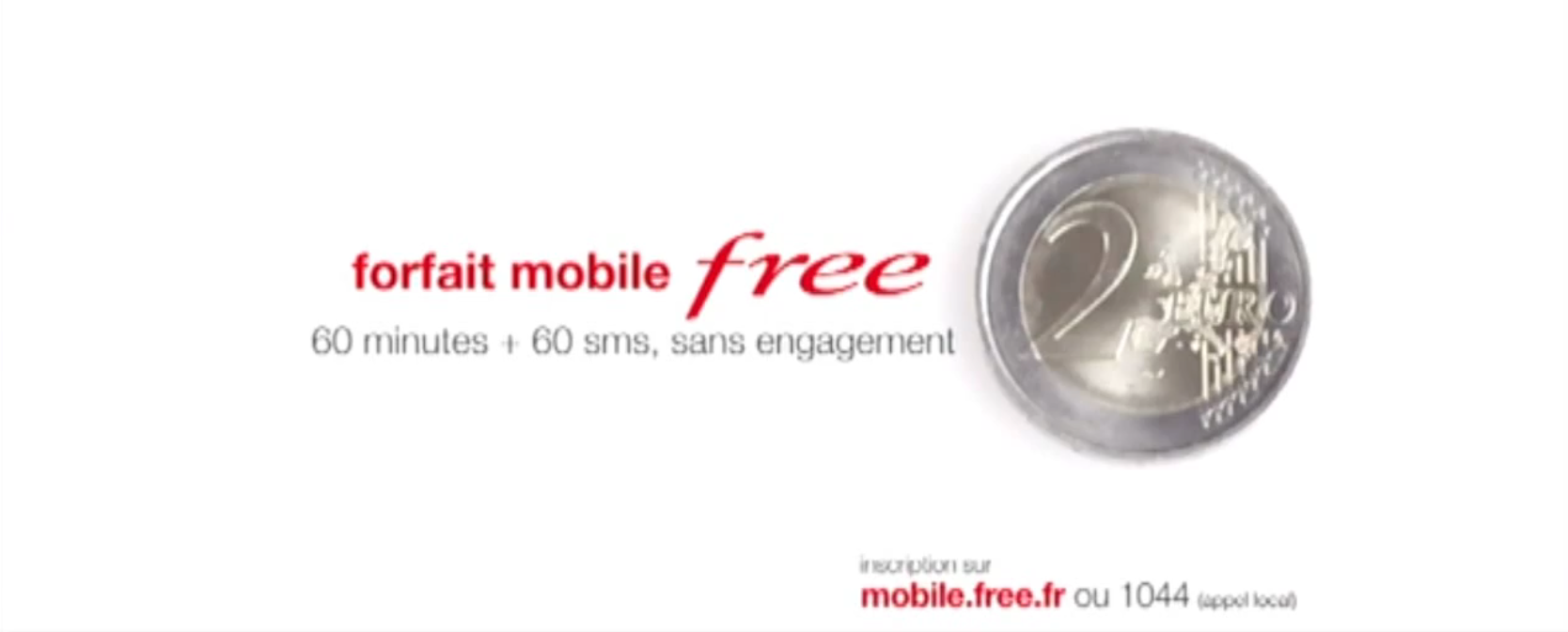Free Mobile : Spot publicitaire pour le forfait à 2 euros à la TV - WebLife