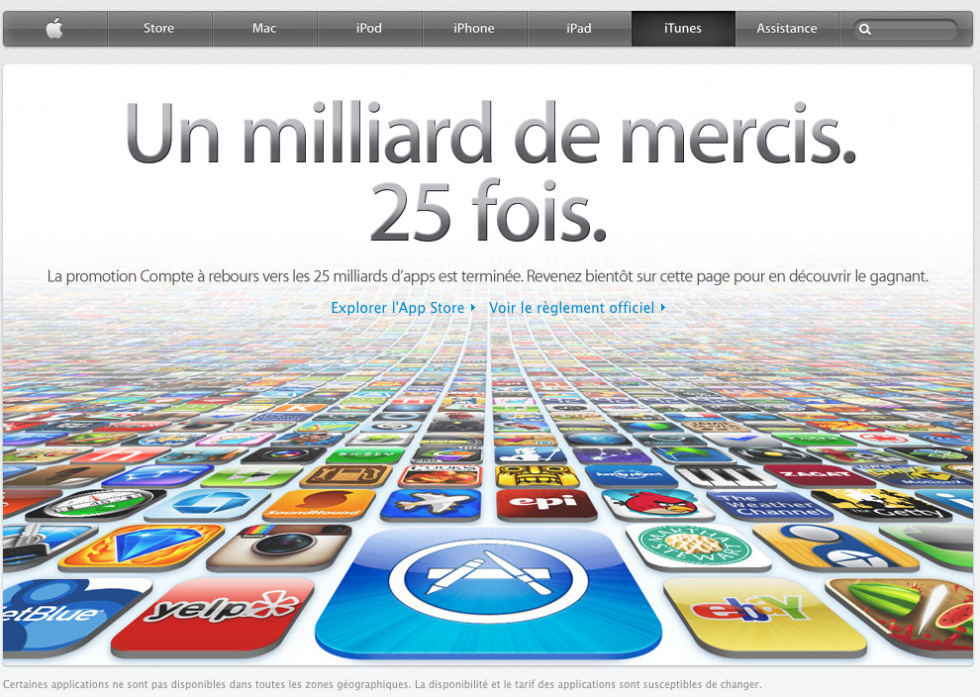App Store : Barre des 25 milliards de téléchargement dépassée - WebLife