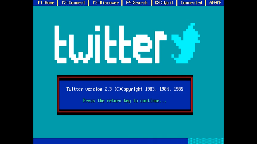 Twitter : Version vintage depuis DOS dans les années 1980 - WebLife