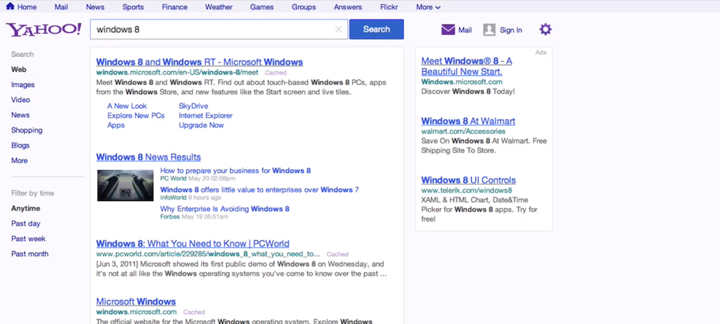 Yahoo : Nouvelle interface utilisateur du moteur en vidéo - WebLife