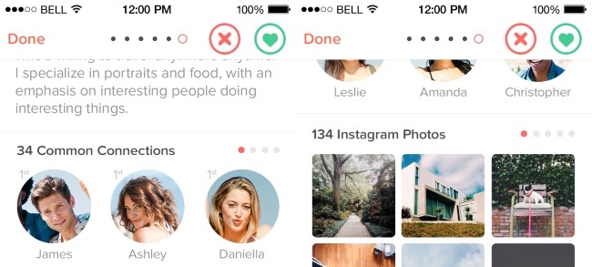 Tinder : Instagram et ses photos désormais intégré - WebLife