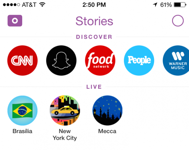 Snapchat : Discover poussé sur la page Stories - WebLife