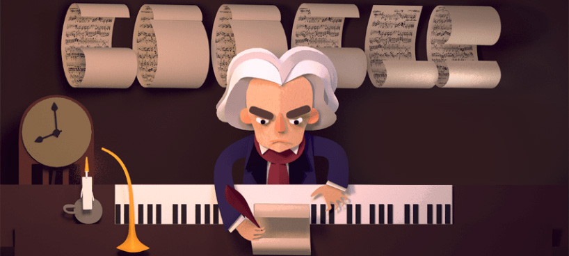Google : Beethoven & ses chefs-d'oeuvre en doodle jeu - WebLife