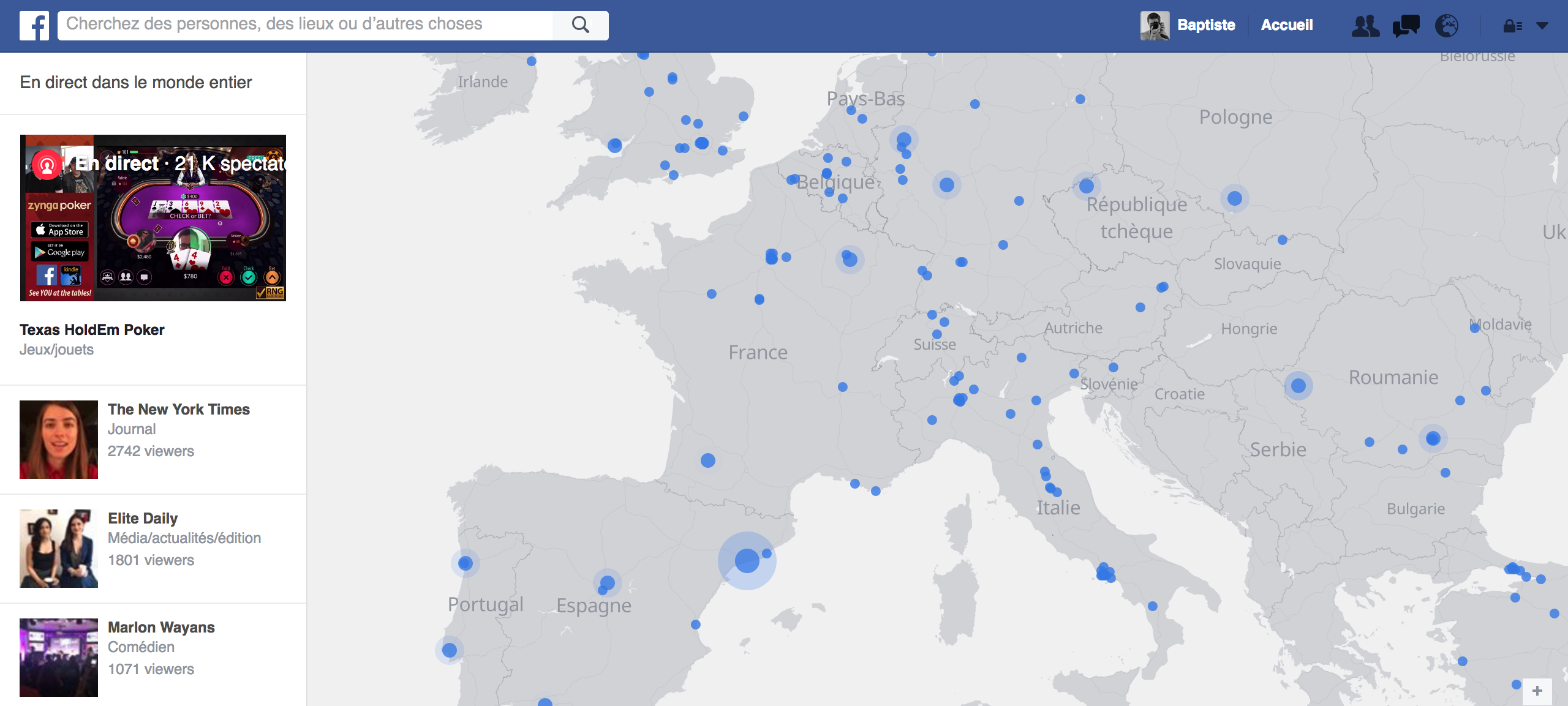 Facebook : Les vidéos en direct du monde entier - WebLife